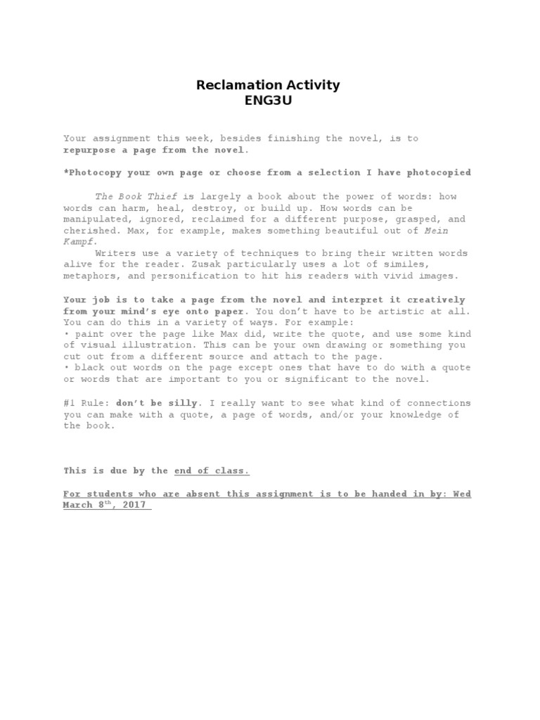 Reclamation Activity | PDF