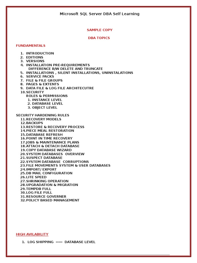 A Comprehensive Guide to Self-Learning Microsoft SQL Server Database ...