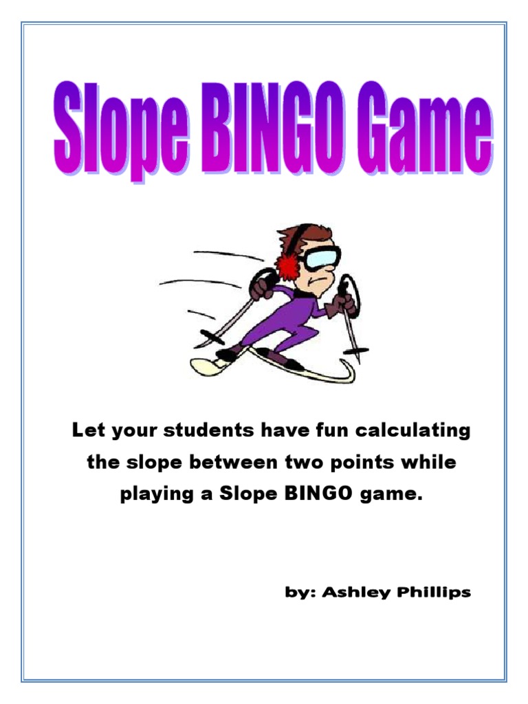 Calculating Slope Bingo Game | PDF | Teaching Mathematics | Leisure