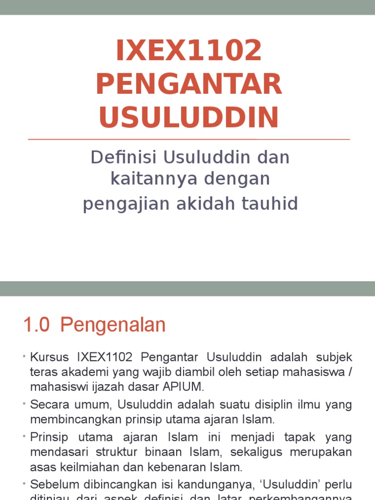 Definisi Usuluddin | PDF