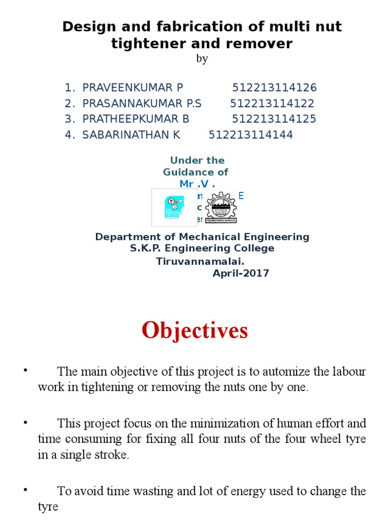 Multi Nut Tightner at Remover (Autosaved) | PDF | Gear | Nut (Hardware)