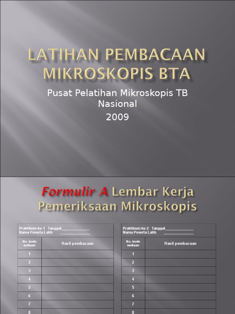 Latihan Pembacaan Mikroskopis Bta | PDF