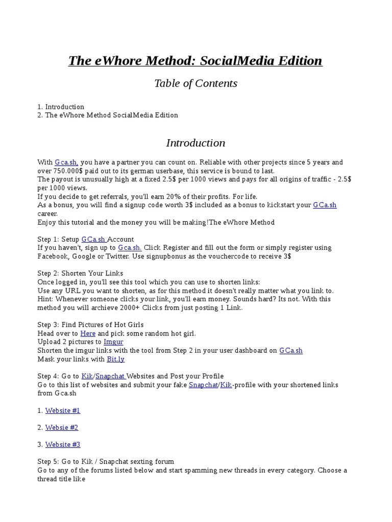 The EWhore Method SocialMedia Edition | PDF