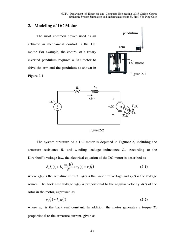 Modeling of DC Motor | PDF