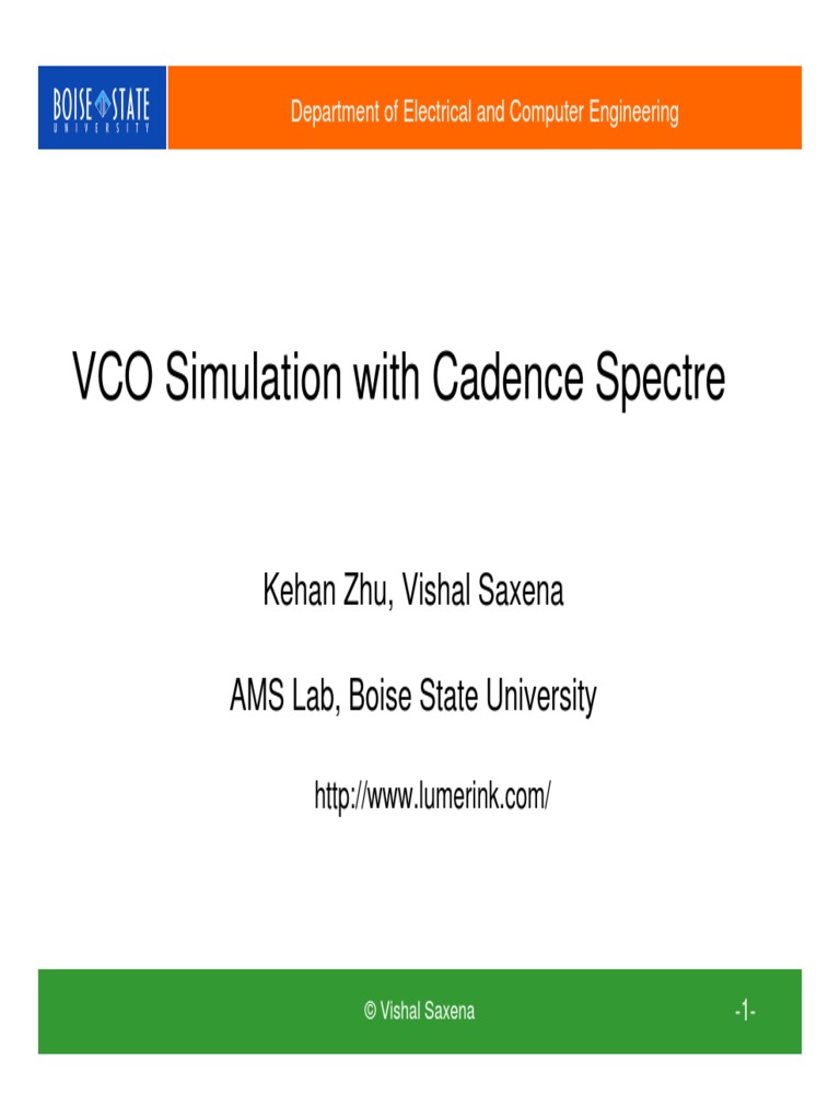 (Lecture) VCO Simulation With Cadence Spectre | PDF | Simulation ...