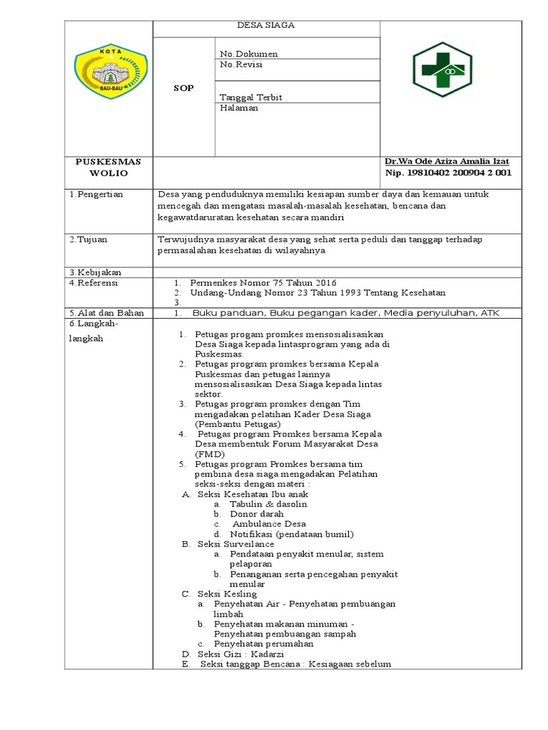 Sop Desa Siaga | PDF