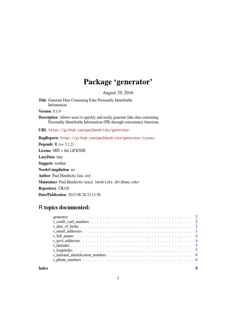 Package Generator': R Topics Documented | PDF | Digital Technology | Computing