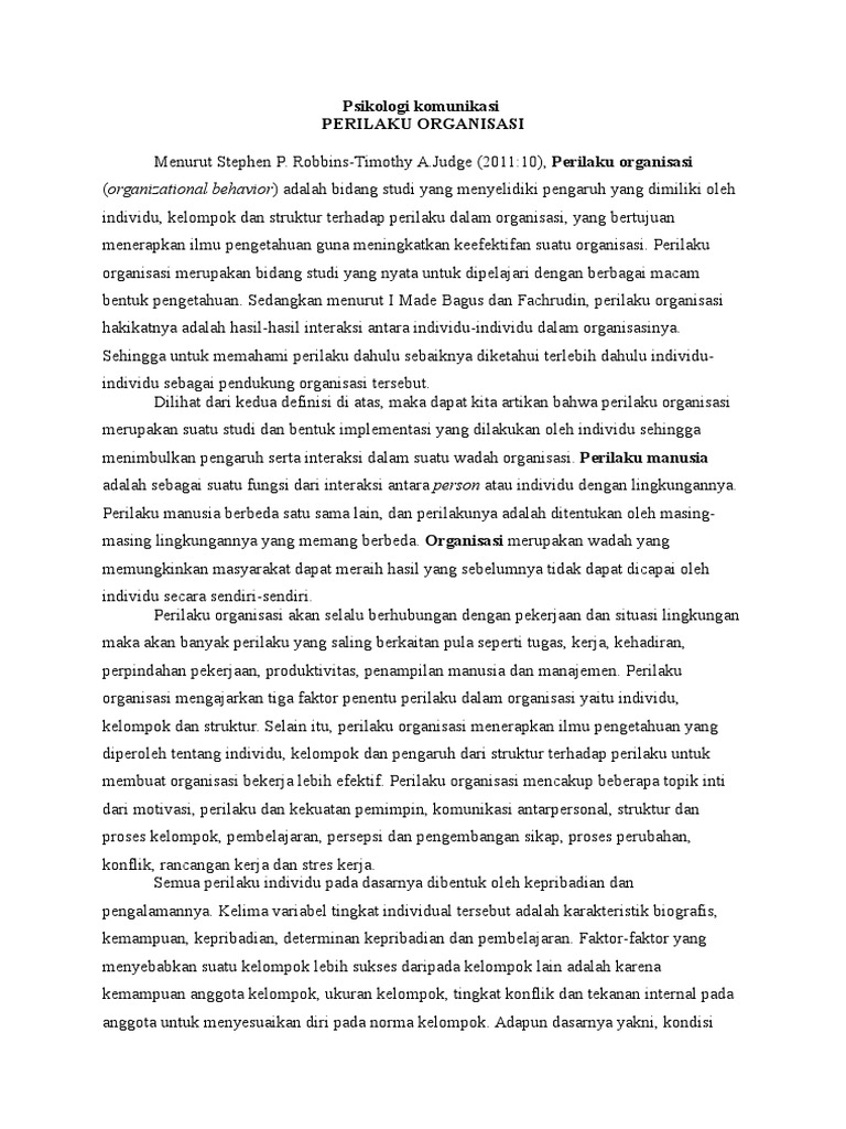 Resume Perilaku Organisasi | PDF | Karier & Perkembangan | Pengembangan Diri