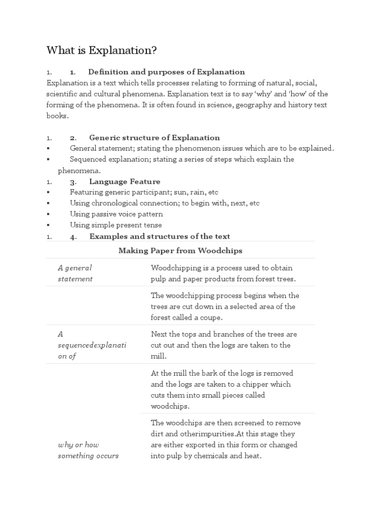What Is Explanation?: 1. Definition and Purposes of Explanation ...