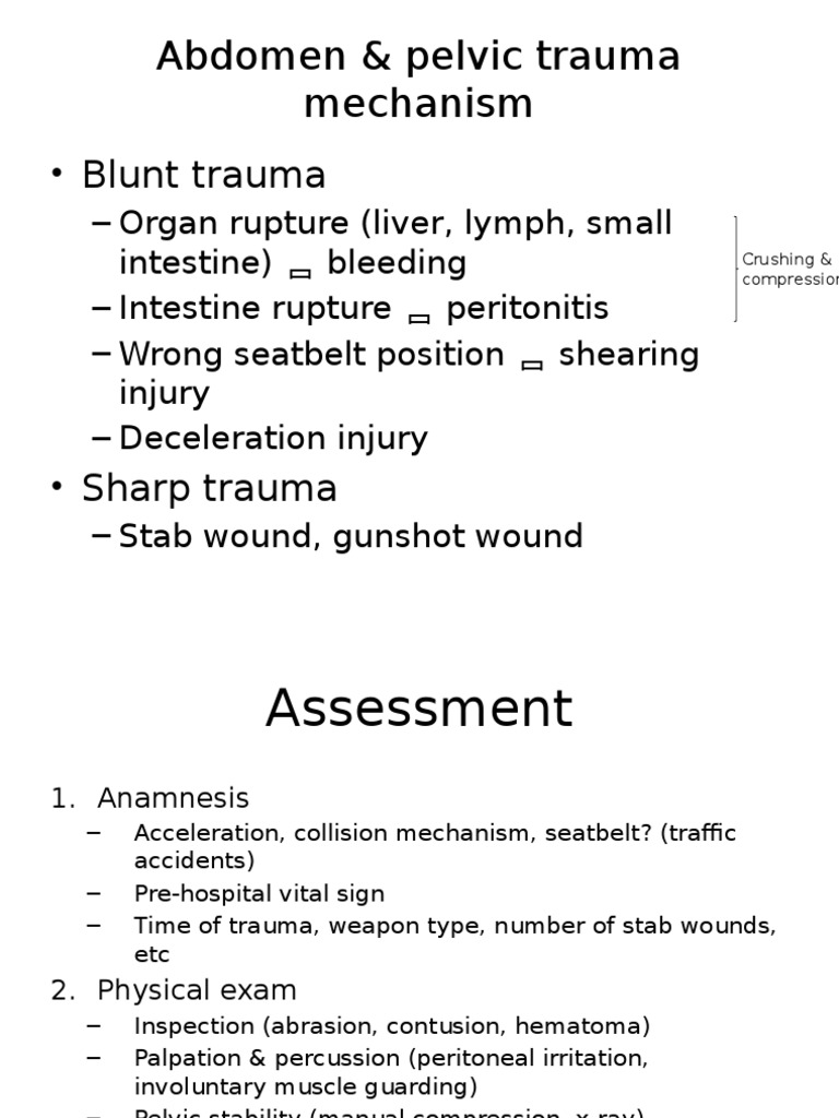 Abdominal and Pelvic Trauma Assessment | PDF | Thorax | Major Trauma