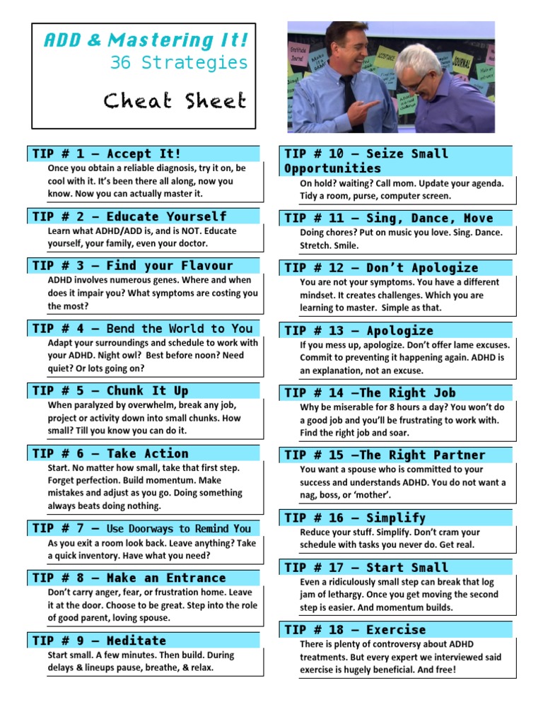 Add and Mastering It Cheat Sheet | PDF | Attention Deficit ...