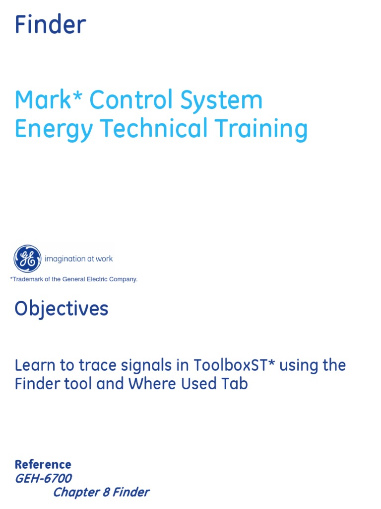 Mark Control System Energy Technical Training: Trademark of The General ...