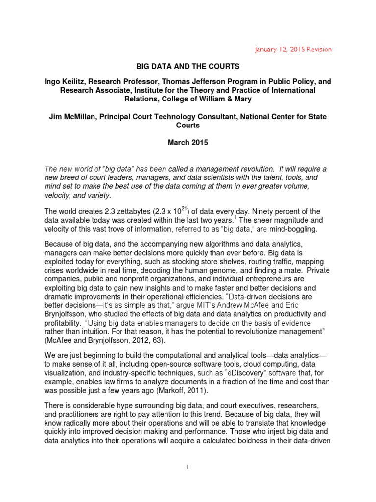 Big data courts opportunities | PDF | Big Data | Analytics