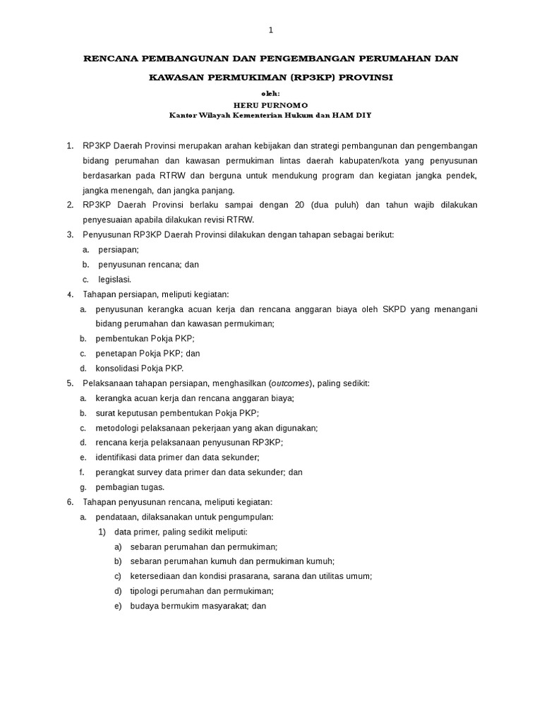 RP3KP: Rencana Kawasan Permukiman | PDF