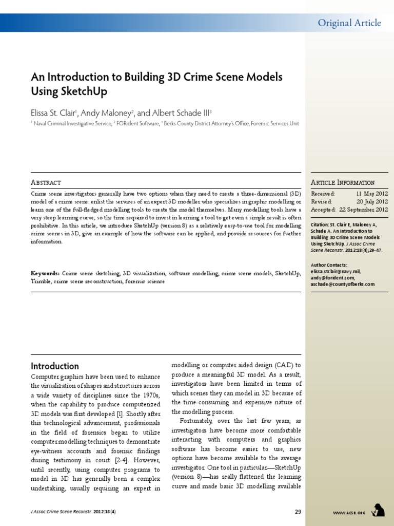 Introduction To Building 3d Crime Scene Models Using Sketchup | PDF ...