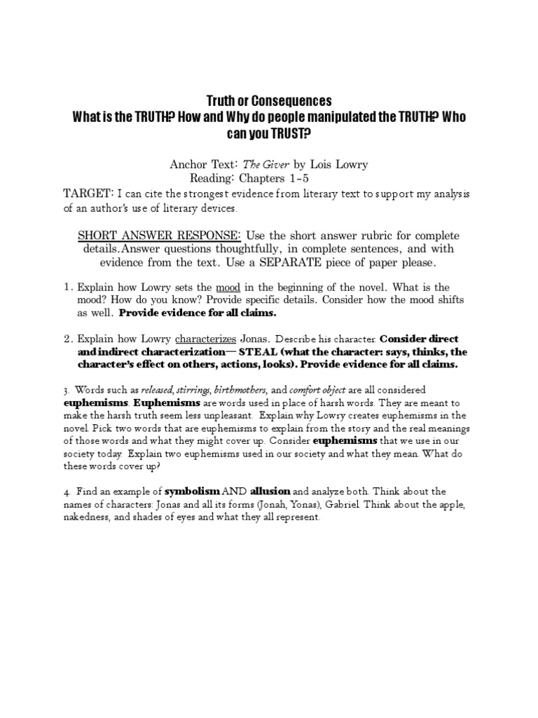 The Giver 1-5 PDF | PDF | Philosophy