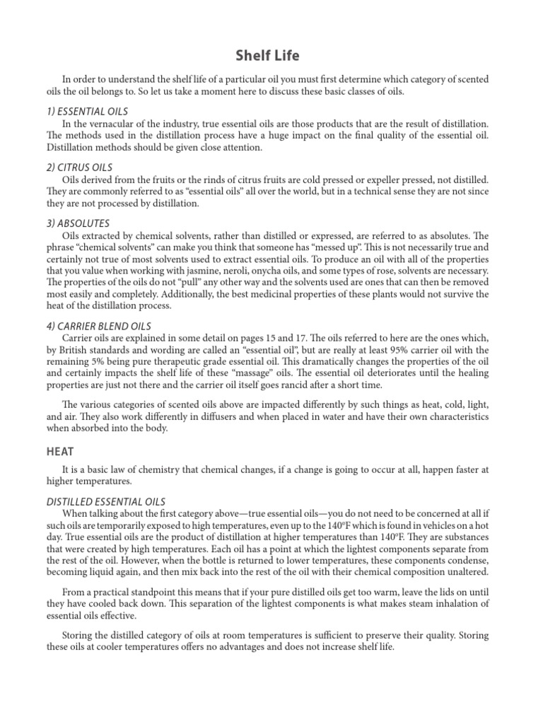 Shelf Life | PDF | Essential Oil | Distillation