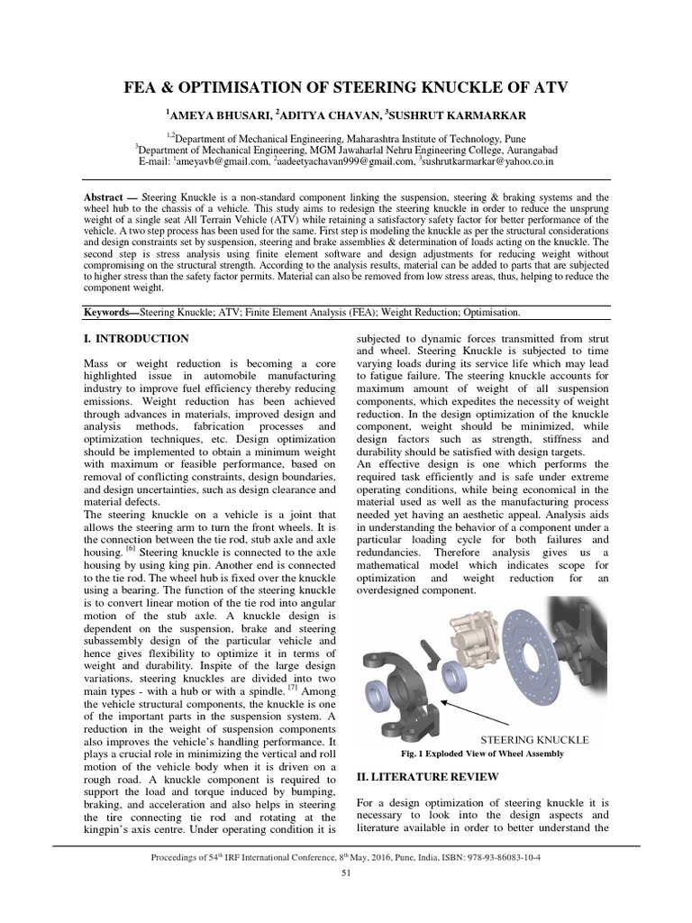 Steering Knuckle | PDF | Finite Element Method | Mechanical Engineering