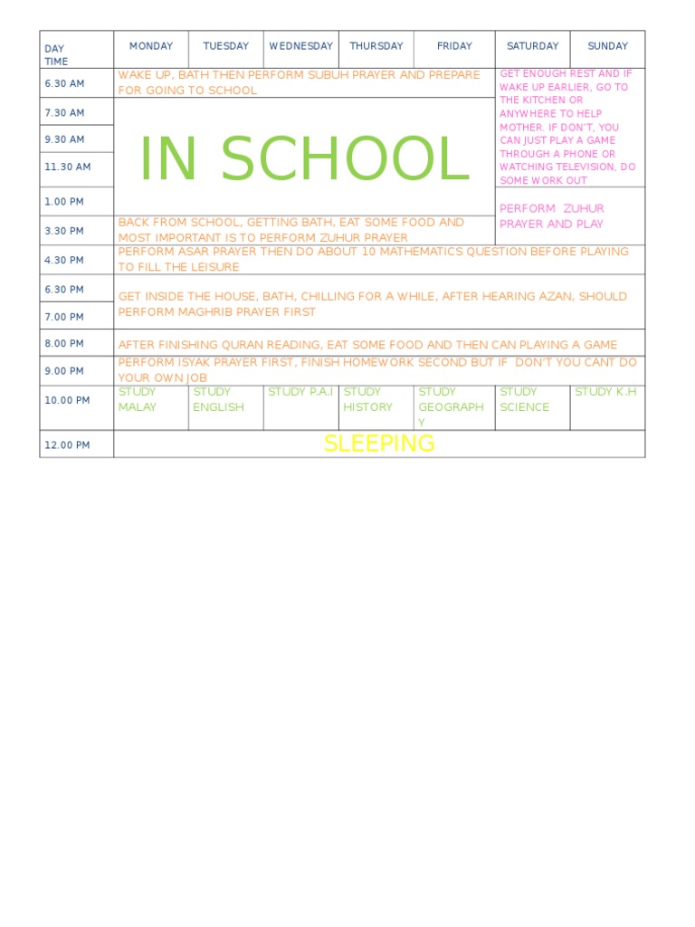 In School: Sleeping | PDF