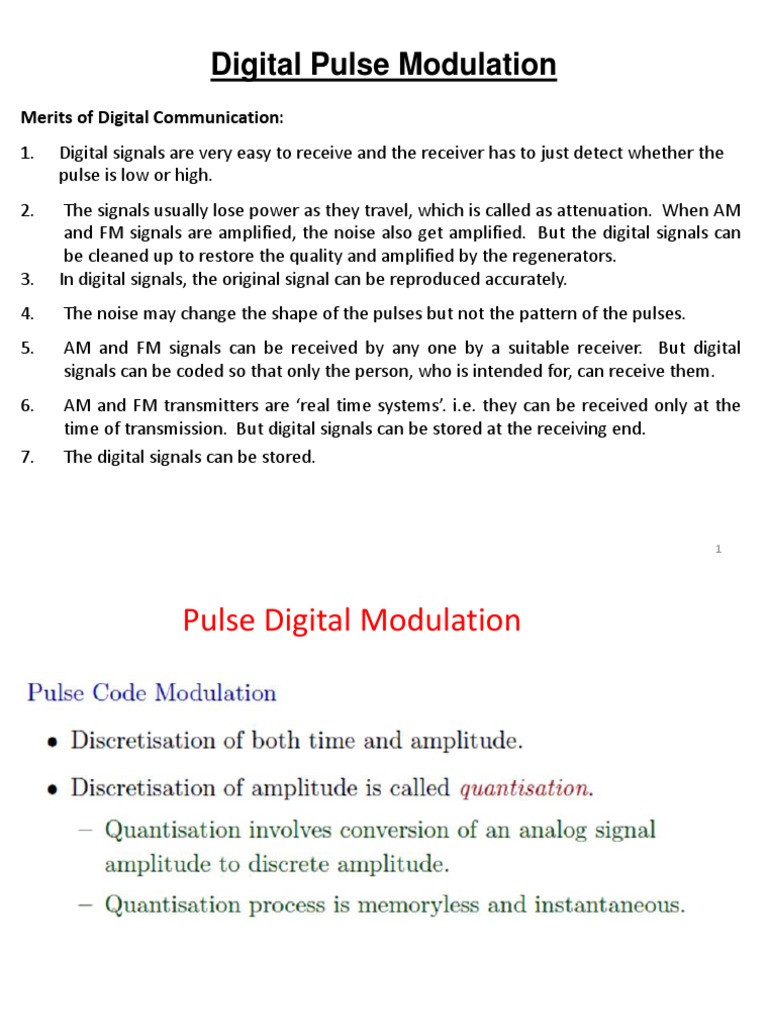 Digital Pulse Modulation PDF | PDF | Signal (Electrical Engineering ...