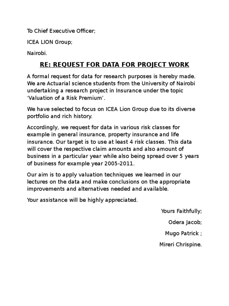 Data Request Icea Lion | PDF | Insurance | Risk