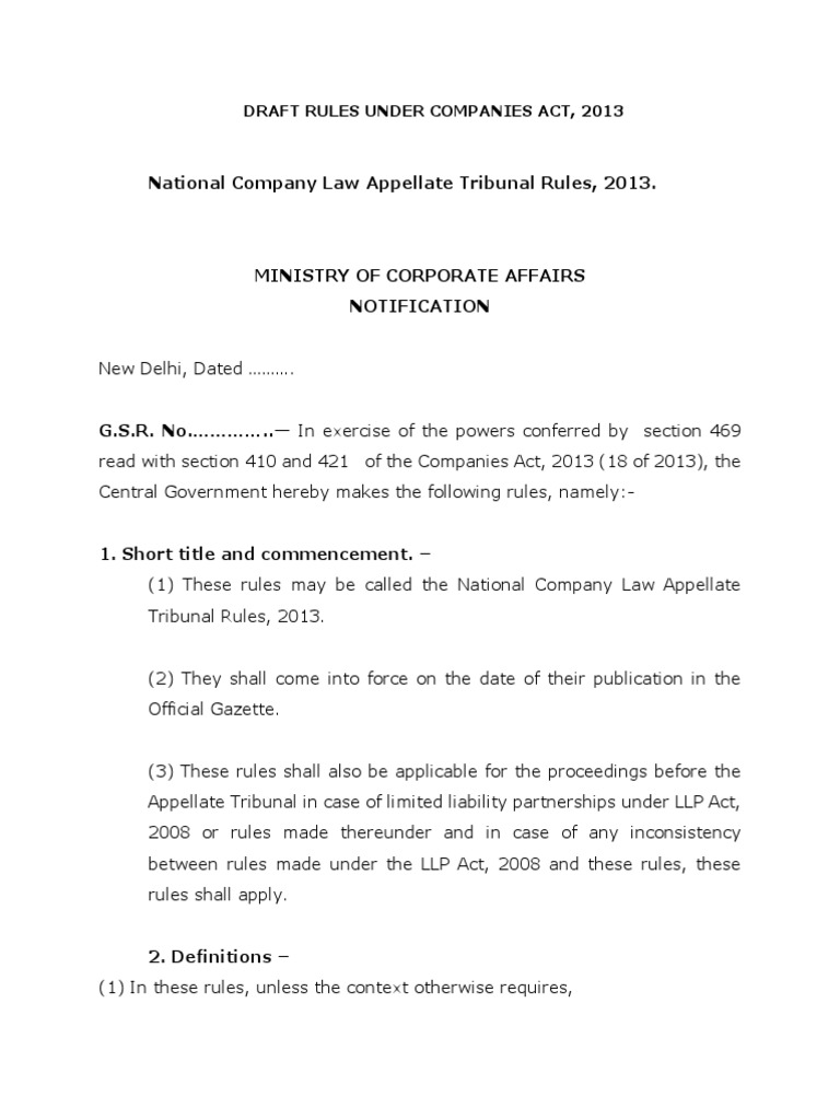 NCLAT | Corporate Law | Appeal