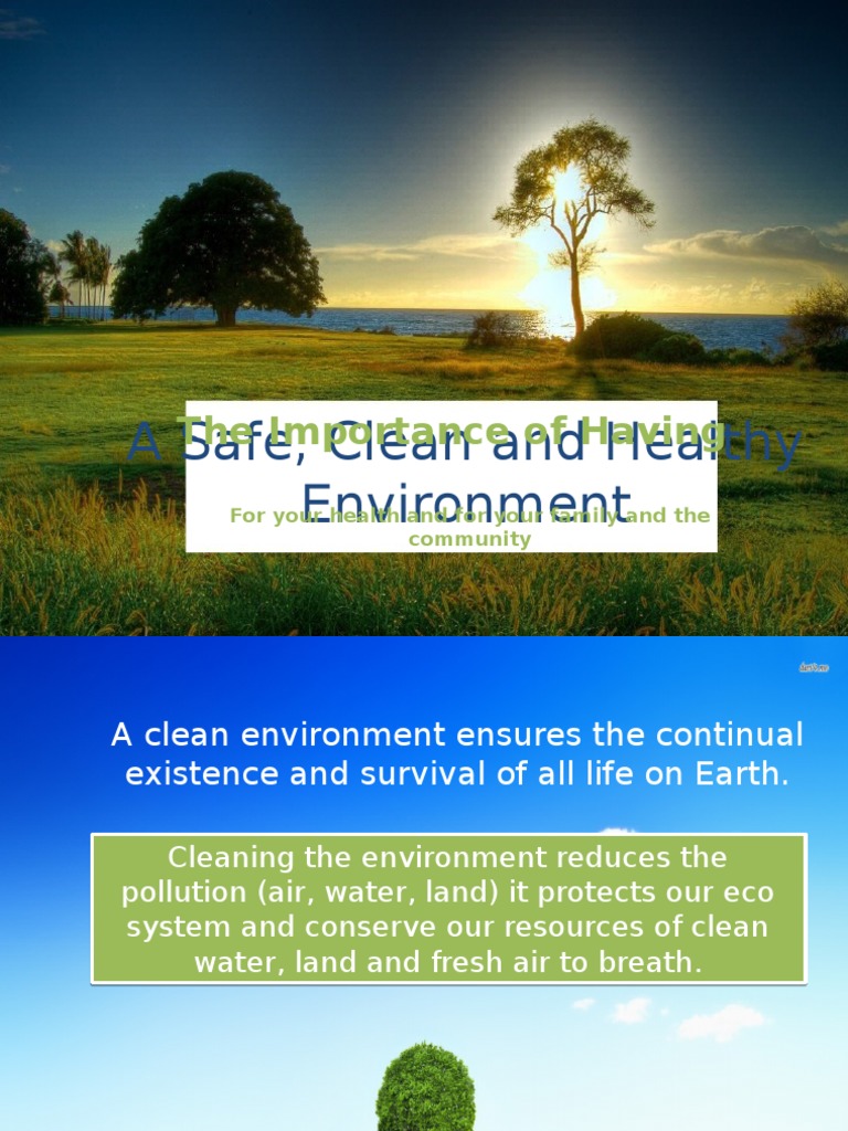 Clean Environment for Health and Safety | PDF | Science & Mathematics