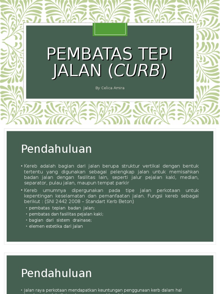 Tipe dan Fungsi Kereb Jalan | PDF