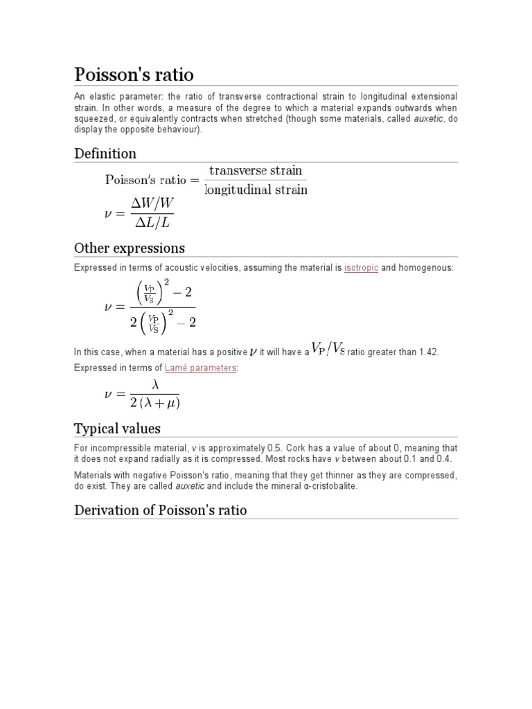 Poisson's Ratio: Isotropic | PDF