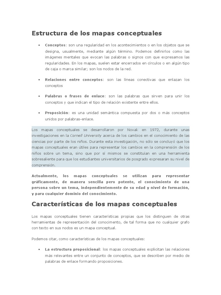 Estructura de Los Mapas Conceptuales | PDF | Aprendizaje | Epistemología