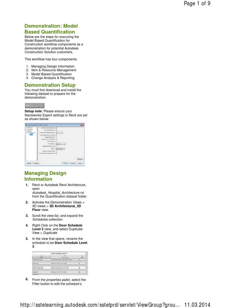 Navisworks Quantification PDF | PDF | Autodesk Revit | Microsoft Excel