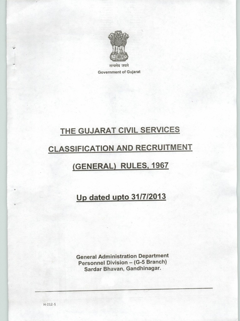 The Gujarat Civil Services Classification and Recrument | PDF