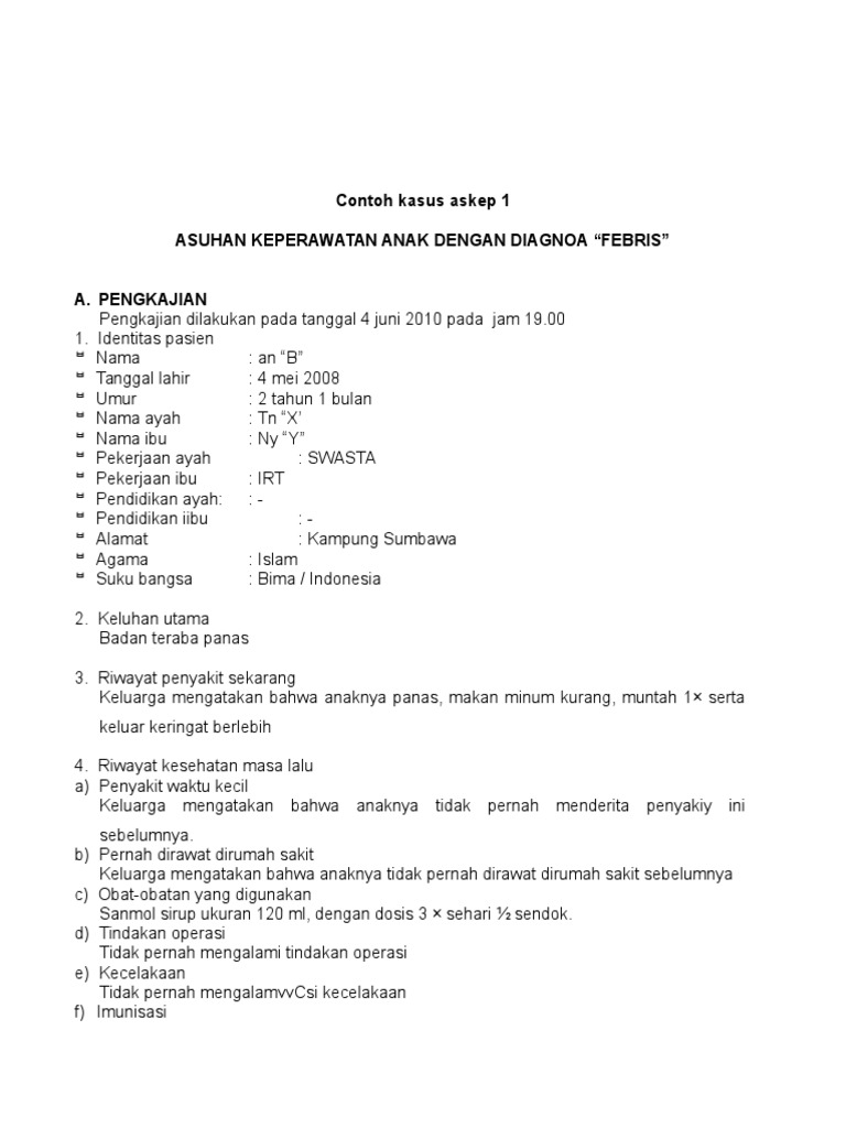 Contoh Kasus Askep 1 | PDF