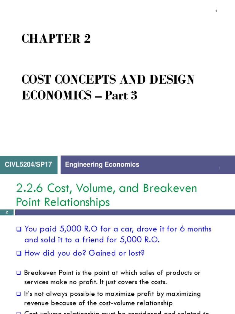 Chapter 2-3 Cost Concepts and Design Economics | PDF | Mathematical ...