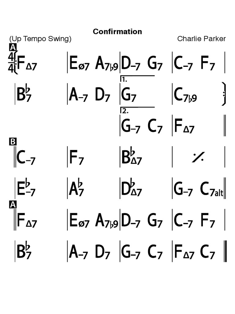 Confirmation: (Up Tempo Swing) Charlie Parker | PDF