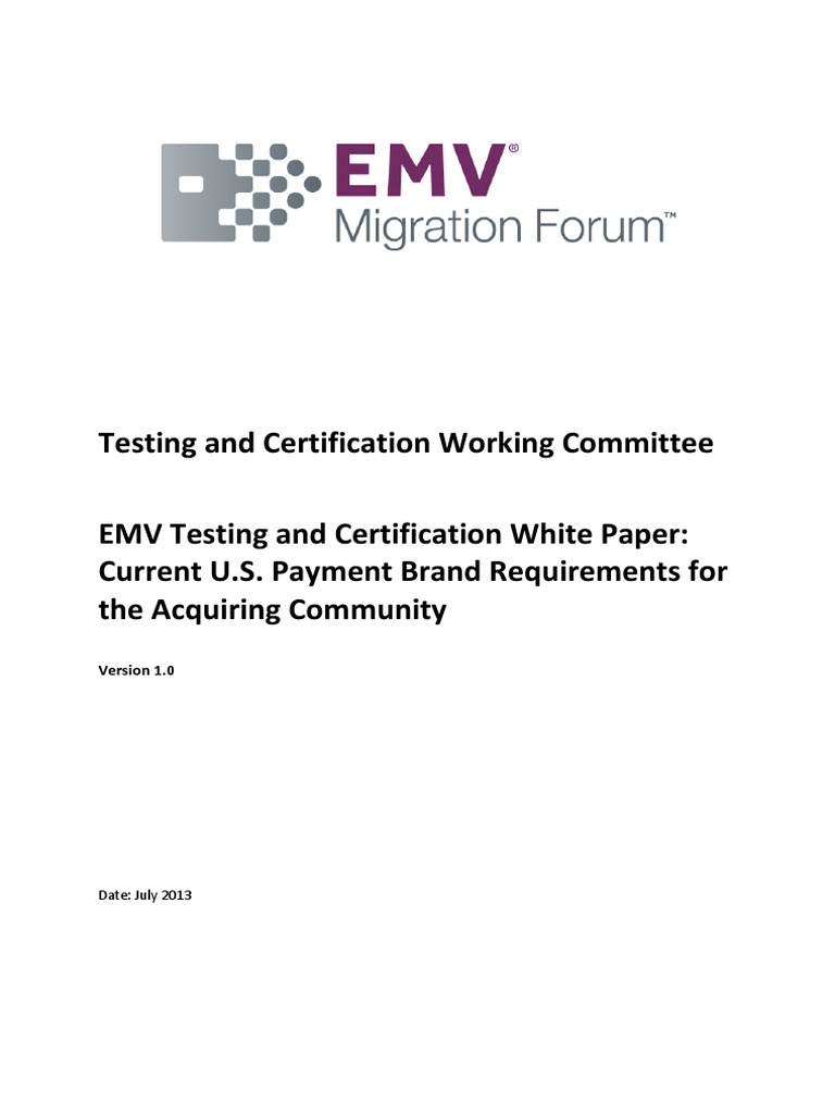 EMV Testing Certification V1.0-080213 PDF | PDF | Emv | Master Card