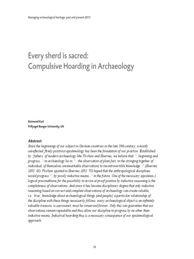 Every Sherd Is Sacred. Compulsive Hoardi | PDF | Compulsive Hoarding ...