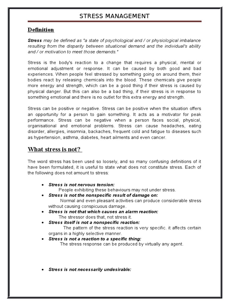 Stress Management | PDF