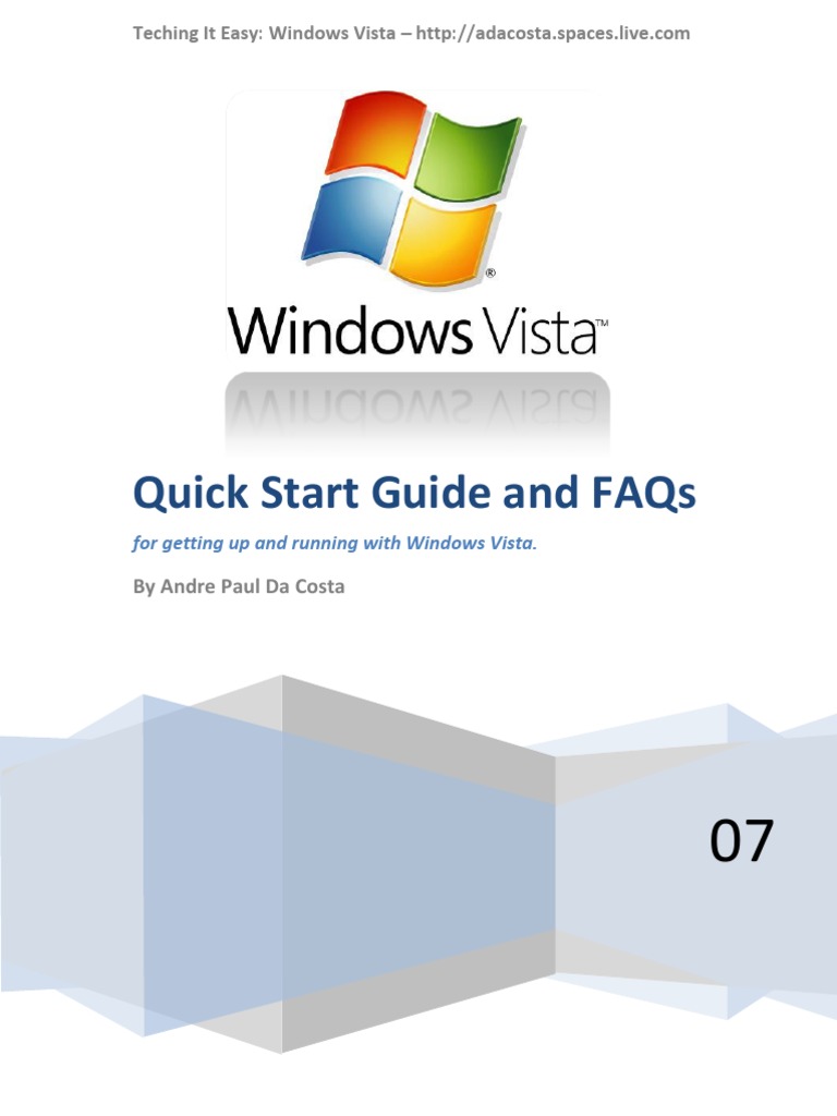 Windows Vista Quick Start Guide | PDF | Windows Vista | Microsoft Windows