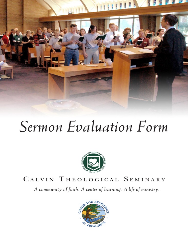 Sermon Evaluation Form | PDF | Sermon | Grace In Christianity