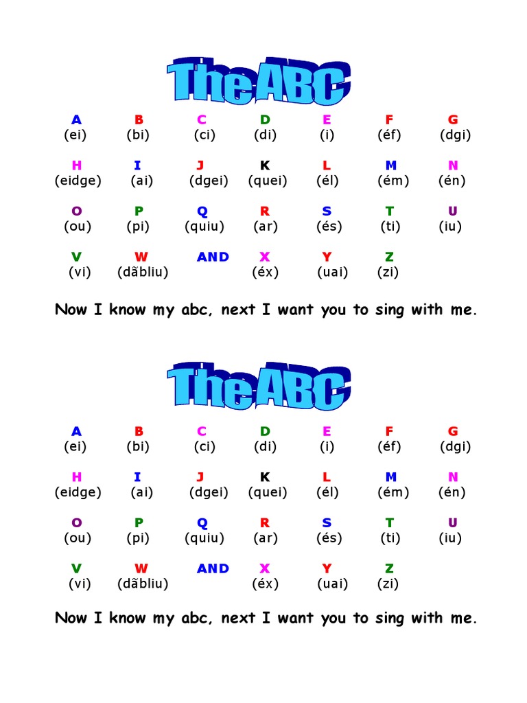 Now I Know My Abc, Next I Want You To Sing With Me | PDF