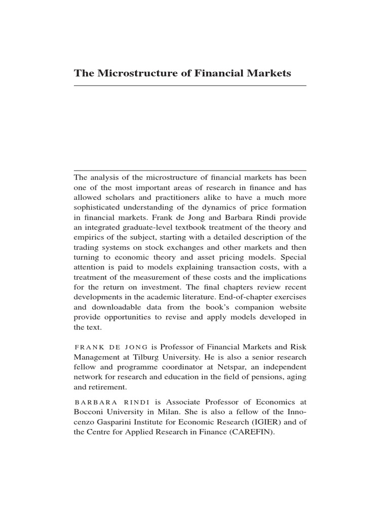 (Frank - de - Jong, - Barbara - Rindi) - The - Microstructure - of ...