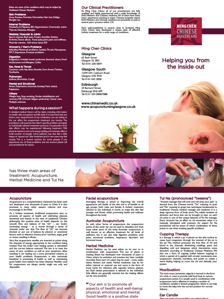 Ming Chen Clinics 6pp DL Flyer | PDF | Acupuncture | Traditional ...