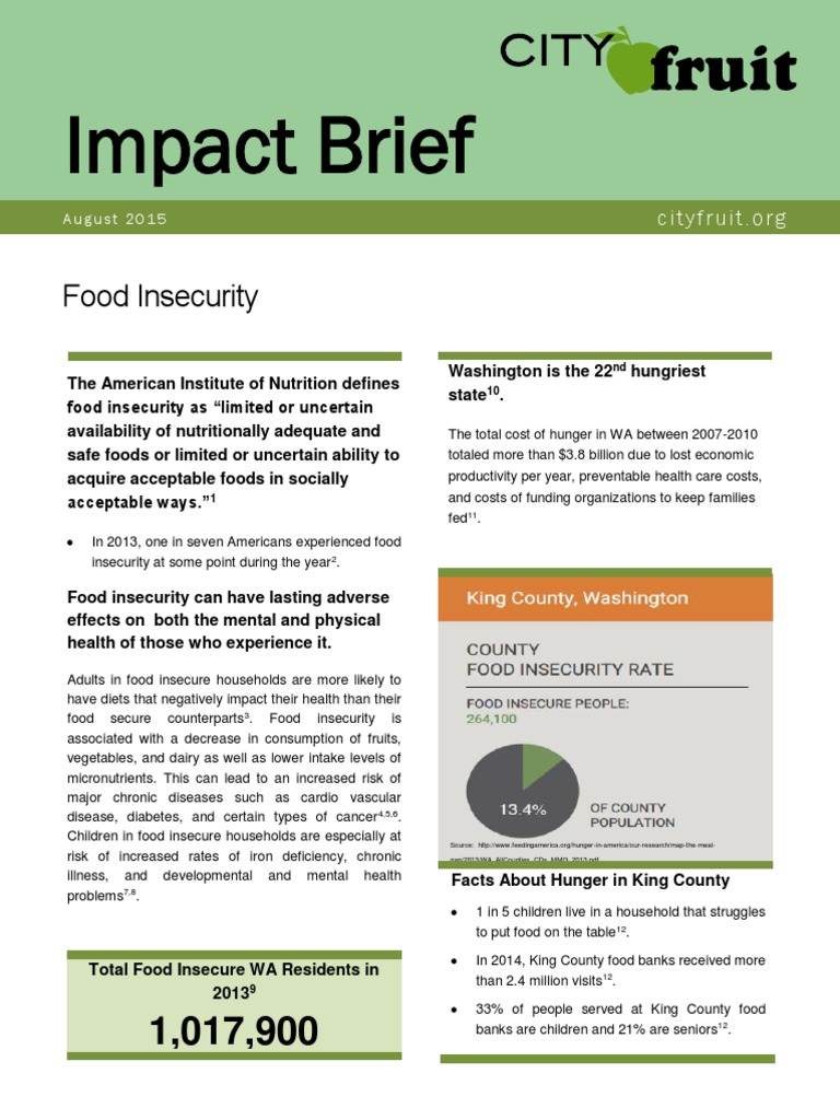 Food Insecurity Impact Brief | PDF | Food Security | Hunger