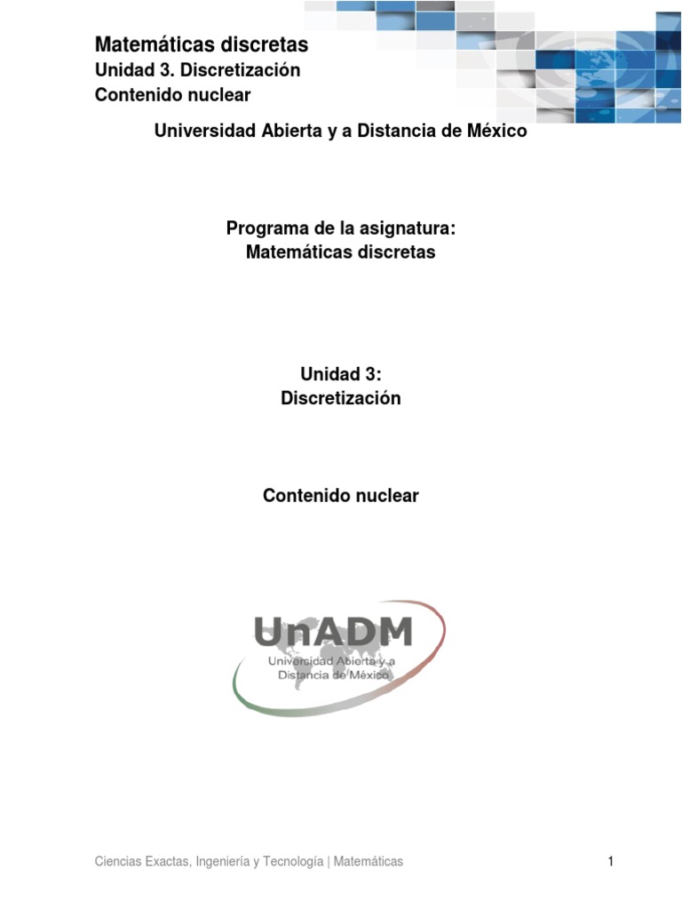 Discretización en Matemáticas Discretas | PDF | Análisis numérico ...