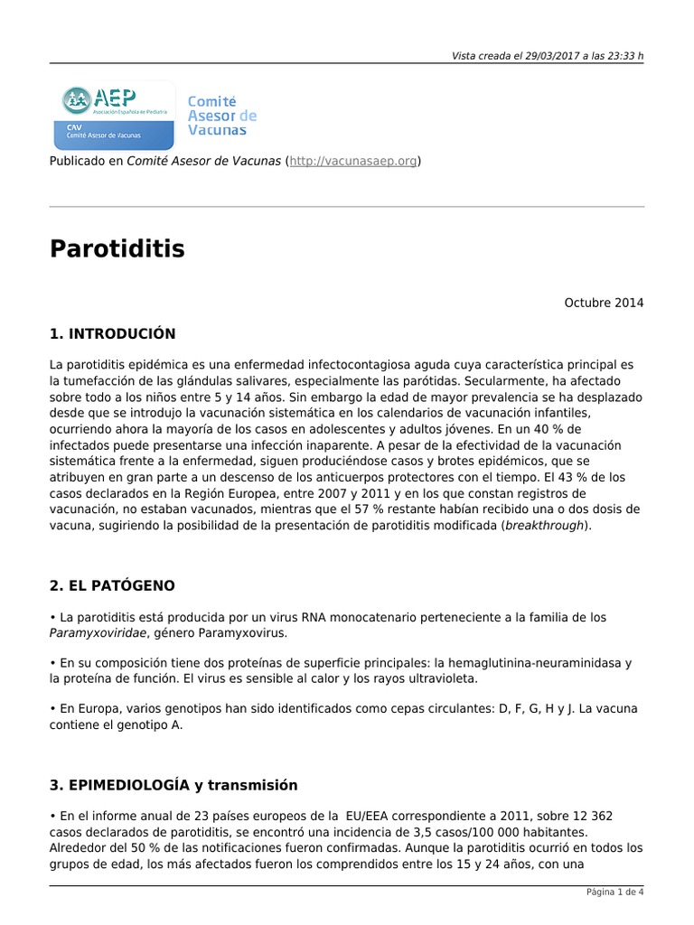 parotiditis.pdf | Salud pública | Enfermedades y trastornos