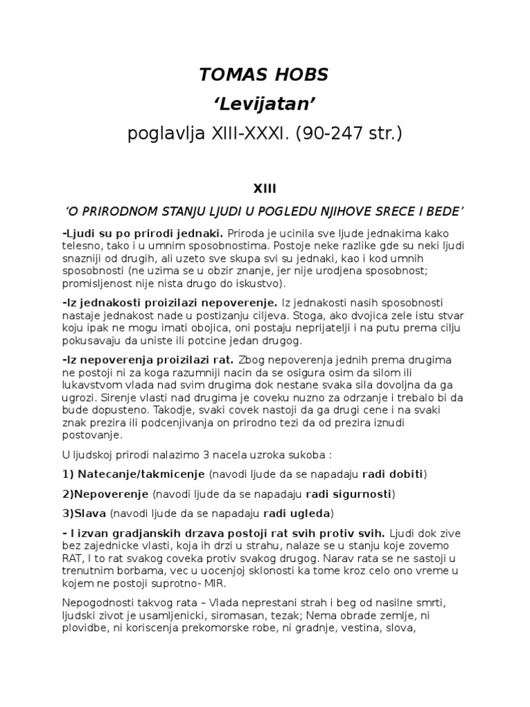 Hobs - Levijatan Skripta | PDF