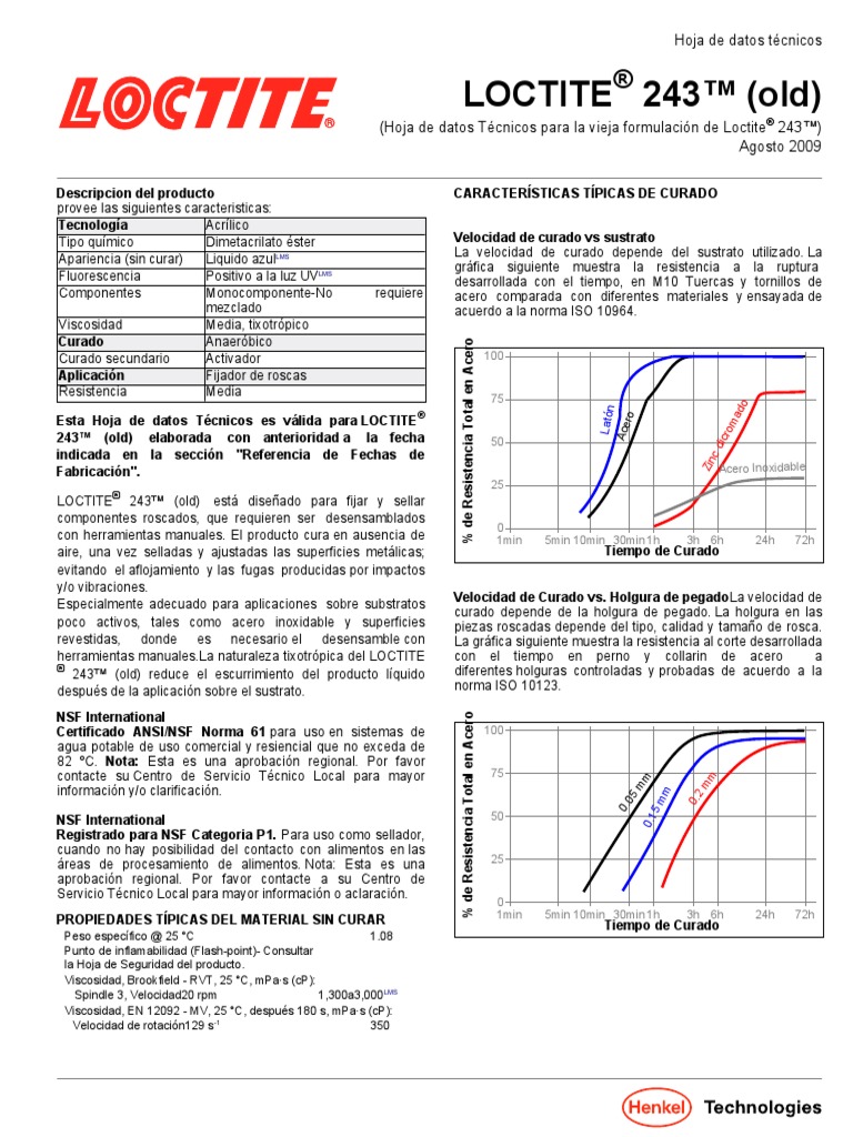 Loctite 243, Aseg Hilos PDF | PDF