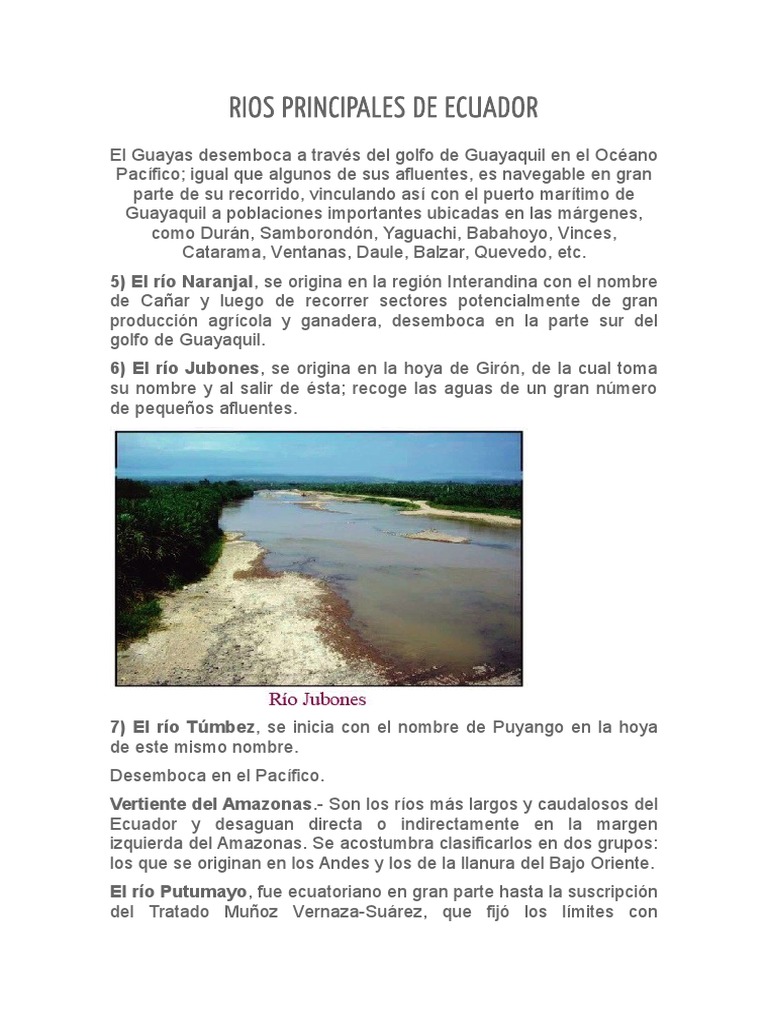 Rios Principales de Ecuador | PDF | Río | Ecuador