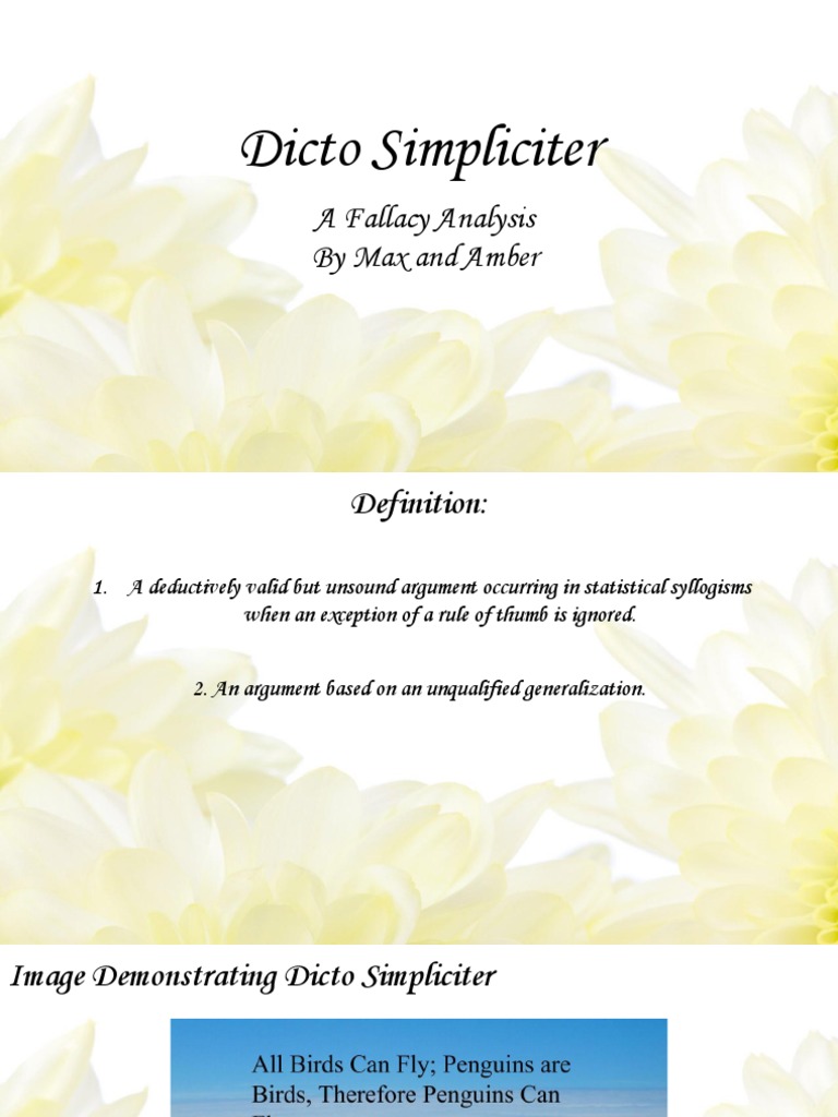fallacy slide presentation- dicto simpliciter | Fallacy | Argument
